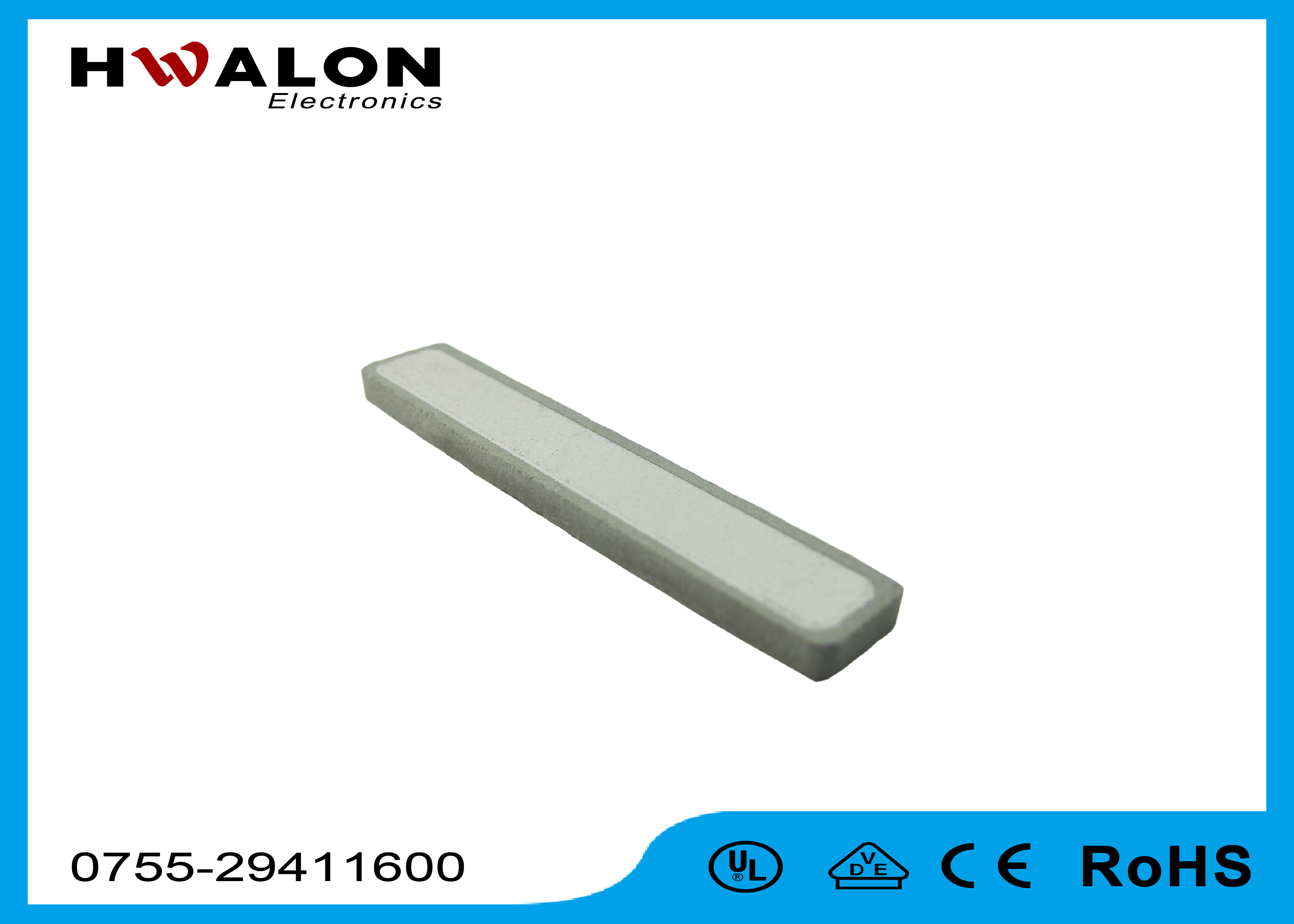 RoHS Pass Rectangular PTC Ceramic Heater With Silver Contact For ...
