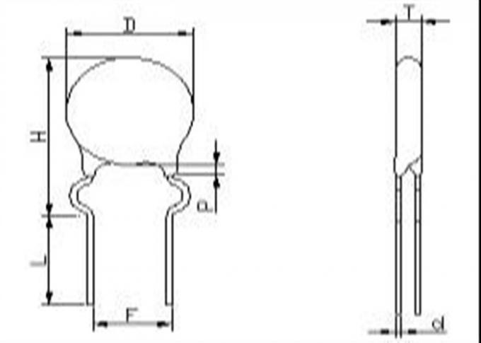 Clubfoot Type Ntc Thermistors For Inrush Current Limiting , Green Color